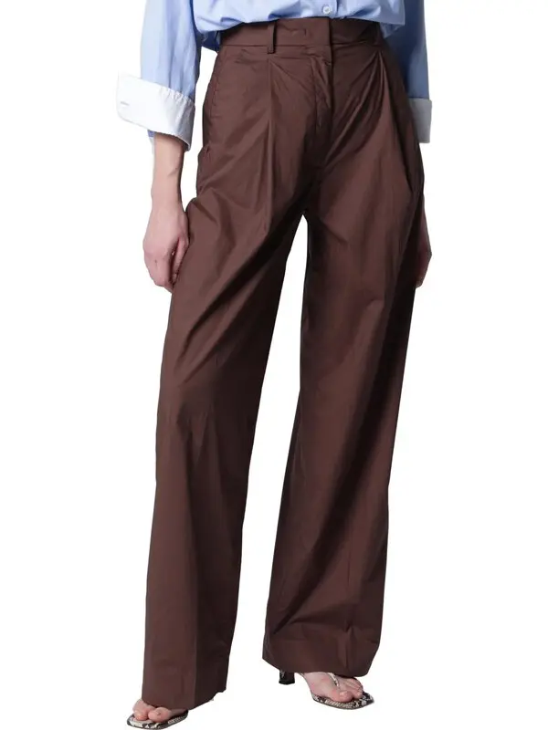 THE LATEST Cotton Trousers - Brown