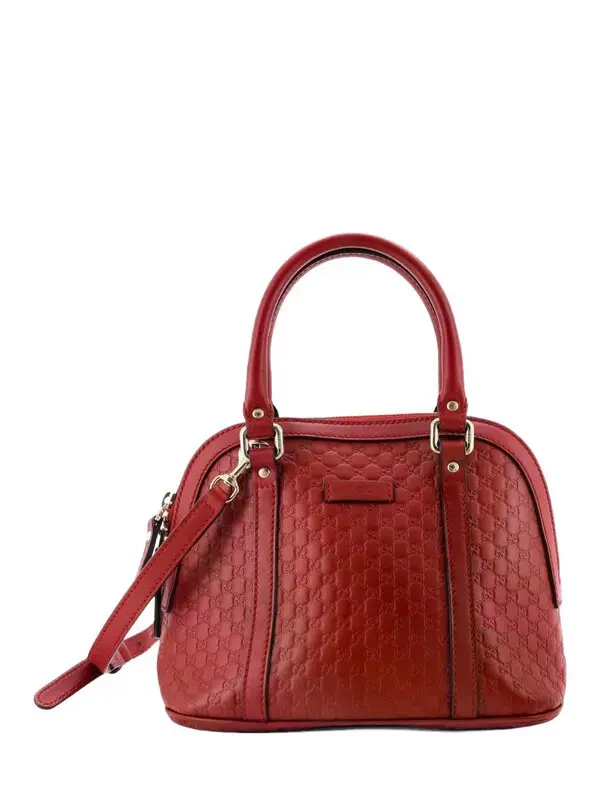 Gucci Convertible Dome Microguccissima Leather Mini Satchel - Red