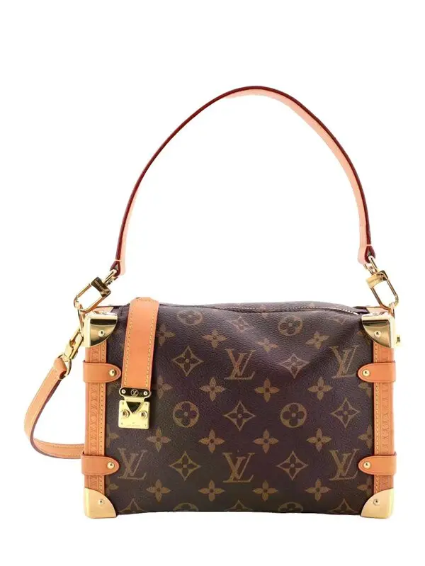 LOUIS VUITTON Side Trunk Handbag Monogram Canvas Mm Satchel - Brown