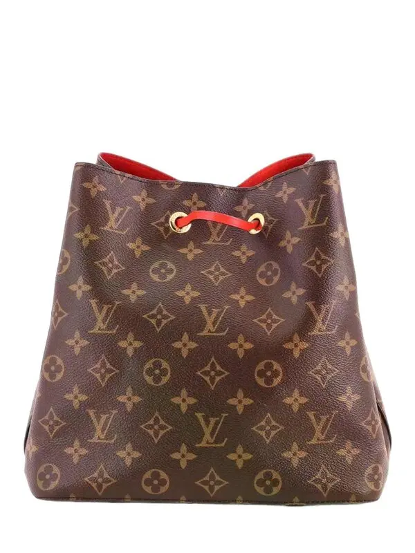 LOUIS VUITTON Neonoe Handbag Monogram Canvas With Leather Mm Bucket Bag - Red