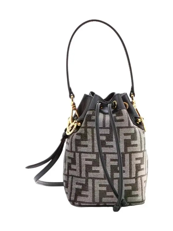 Fendi Mon Tresor Zucca Tapestry Mini Bucket Bag - Grey