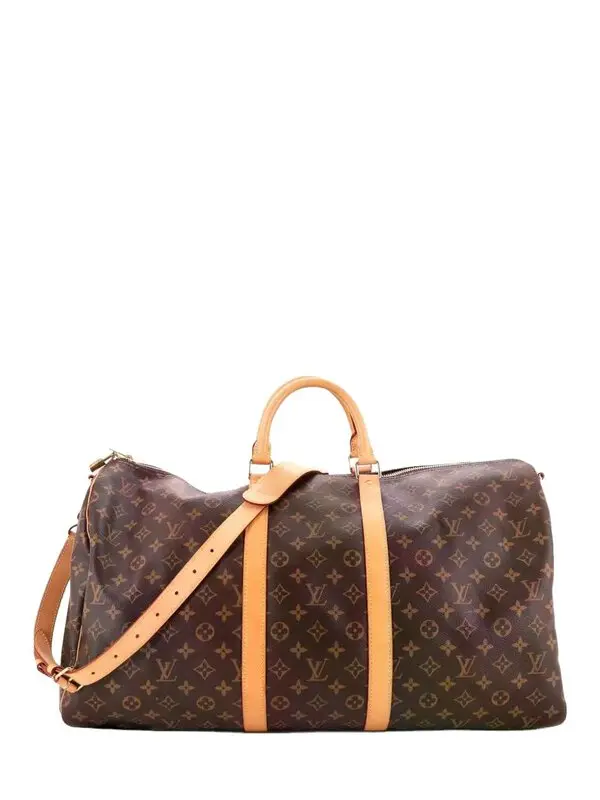 LOUIS VUITTON Keepall Bandouliere Bag Monogram Canvas 55 Travel Bag - Brown
