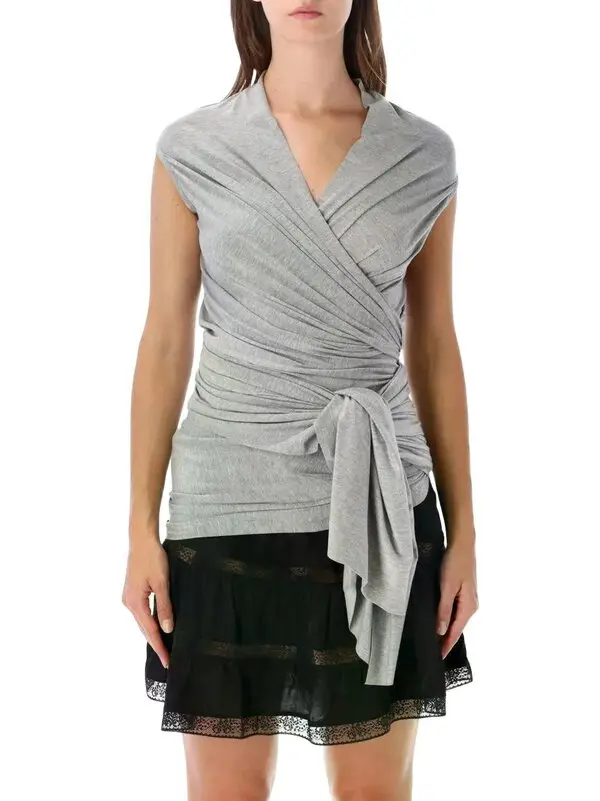 Gimaguas Wrap-style Sleeveless Top - Grey