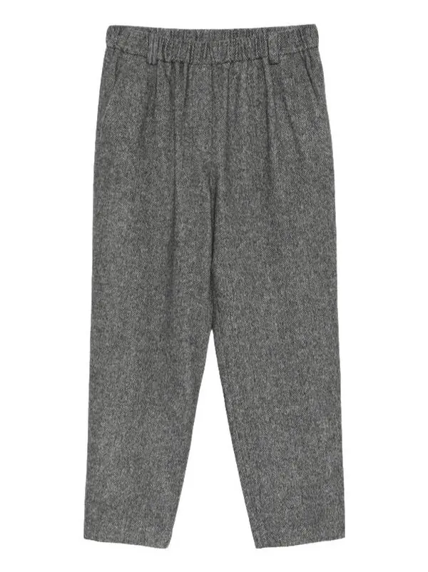 Antonelli Firenze Herringbone Stretch Casual Trousers - Grey