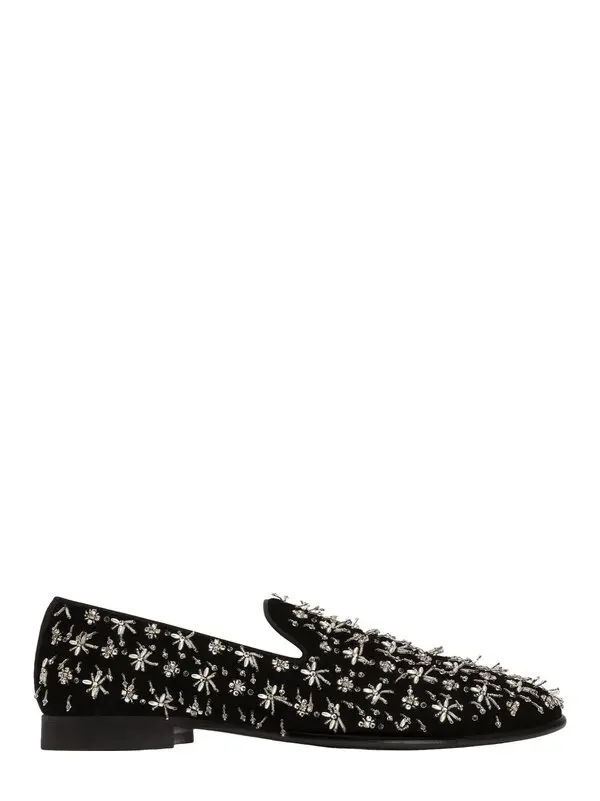 Dolce & Gabbana Dolce Gabbana Embellished Velvet Slippers - Multi-color