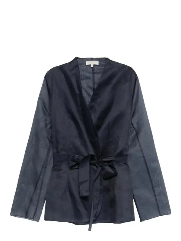 Antonelli Firenze Wrap-style Tie-waist Casual Jacket - Black