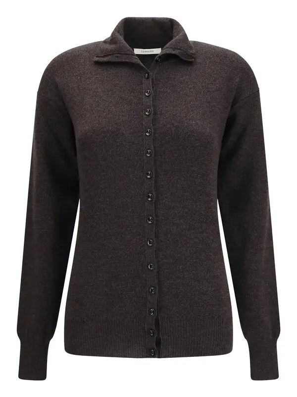 LEMAIRE Merino Wool High Neck Sweater - Black