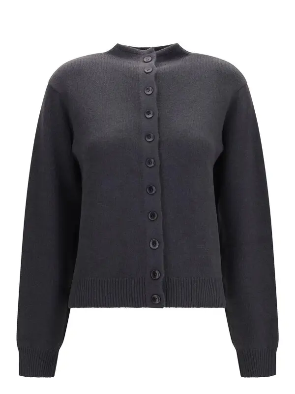 LEMAIRE Reversible Cashmere Button Sweater - Gray