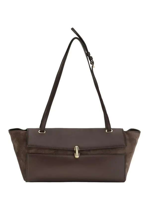 Savette Symmetry Trapeze Medium Shoulder Bag - Brown