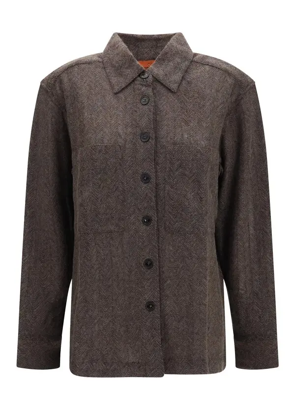 Missoni Cashmere-blend Zig Zag Shirt - Brown