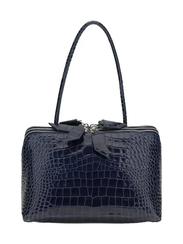 Attico L’altra Di Milano Crocodile-effect Shoulder Bag - Blue