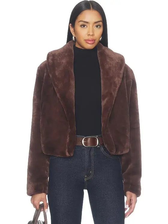 Blanknyc Faux Fur Teddy Coat In Brown - First Class