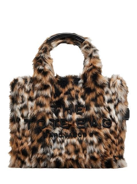 Marc Jacobs Small Tote Fur Bag In Brown - Leopard