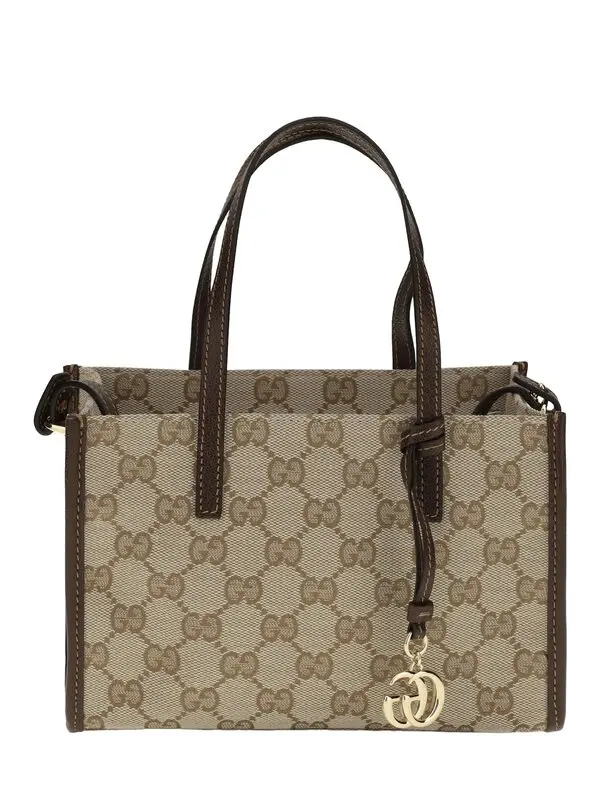 Gucci Small Shoping Bag With Gg Charm - Cream