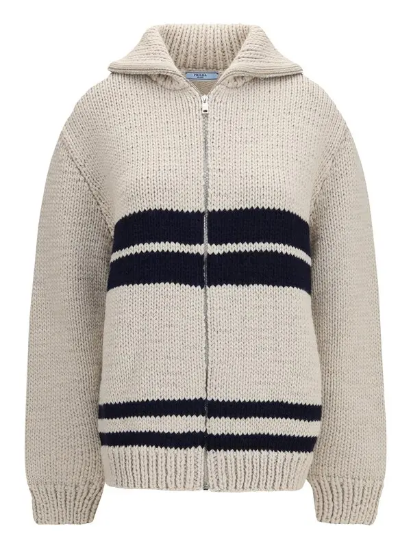 Prada Wool Zip Cardigan - Multicolor
