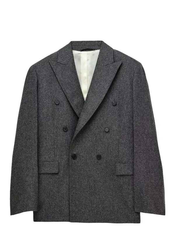 Carven Double-breasted Peak-lapel Blazer - Grey
