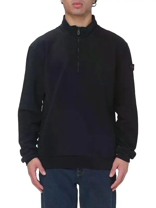 Peuterey Quarter-zip Logo-patch Sweatshirt - Black