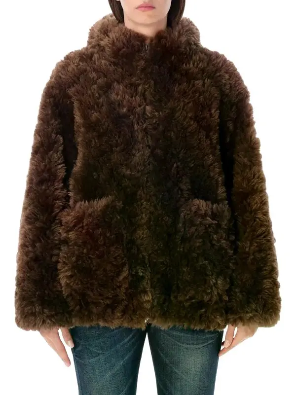 URBANCODE Vegancode Hooded Faux-fur Coat - Brown