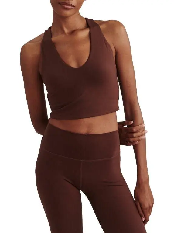 Varley Always Burke Performance Cropped Tank - Mahogany
