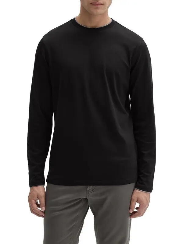 Robert Barakett Georgia Pima Cotton Long Sleeve T-shirt - Black
