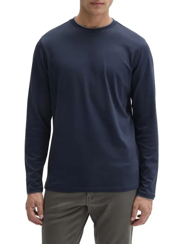 Robert Barakett Georgia Pima Cotton Long Sleeve T-shirt - Dark Caspian