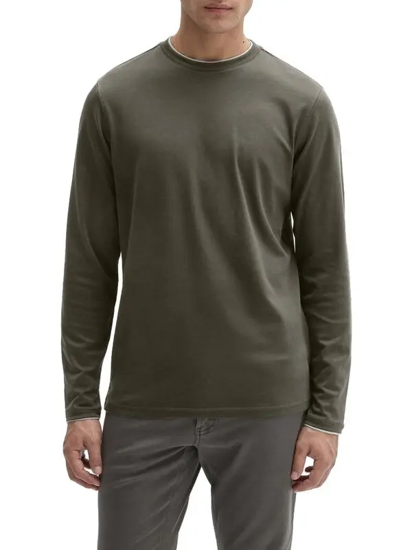 Robert Barakett Georgia Pima Cotton Long Sleeve T-shirt - Dusty Olive