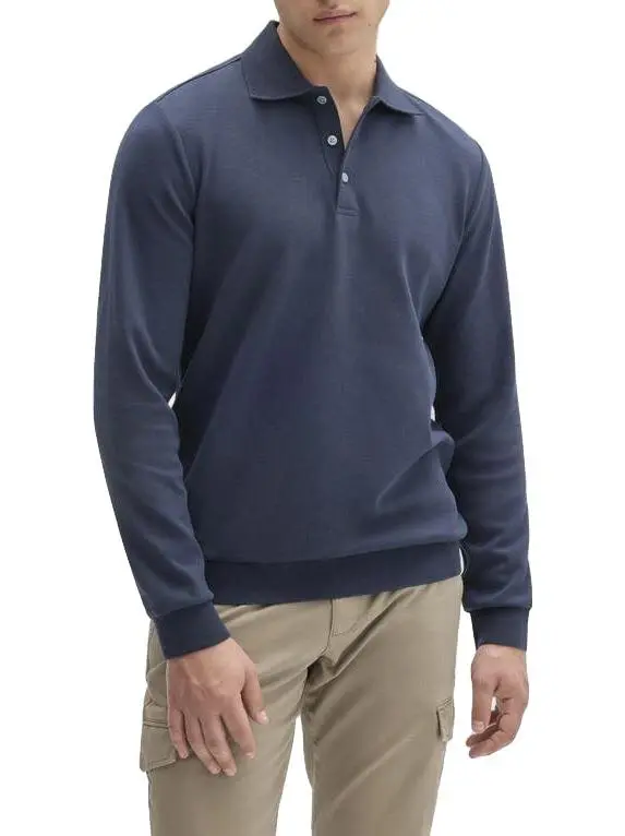 Robert Barakett Elton Long Sleeve Polo - Dark Caspian