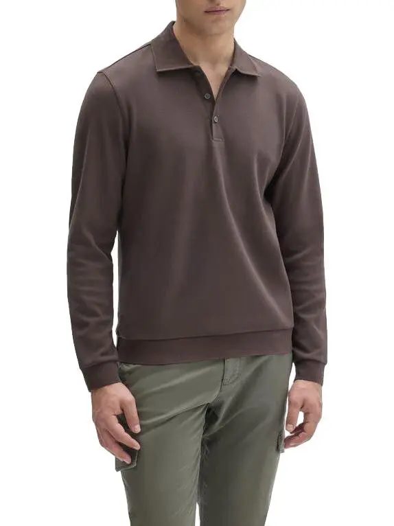 Robert Barakett Elton Long Sleeve Polo - Espresso
