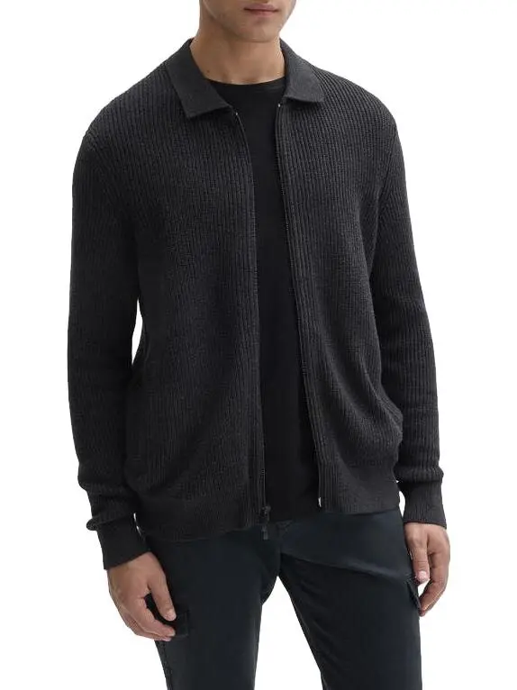 Robert Barakett Gregorio Full Zip Cardigan Sweater - Black