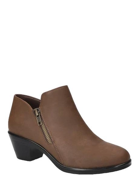 EASY WORKS BY EASY STREET Arbor Faux Leather Ankle Bootie - Brown Matte