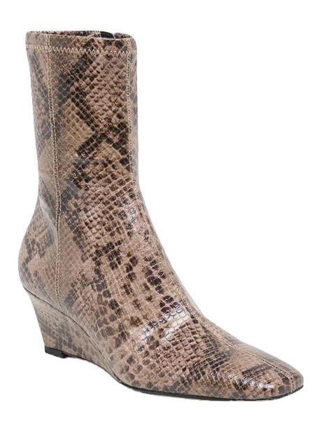 Dolce Vita Hanie Wedge Boot - Brown Snake Embossed