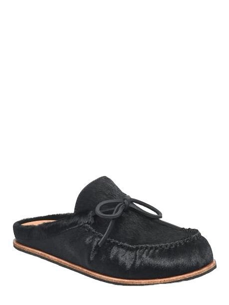 Kork-Ease® Alize Leather Flat Mule - Black Calfhair