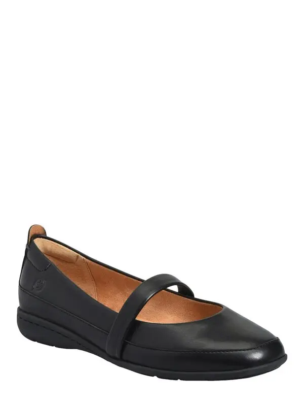 BØRN Fianna Leather Mary Jane Flat - Black Leather