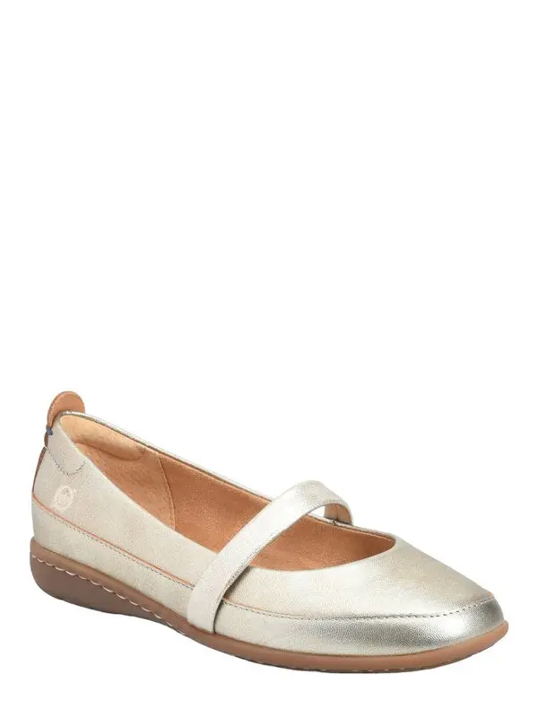 BØRN Fianna Leather Mary Jane Flat - Light Gold Metallic