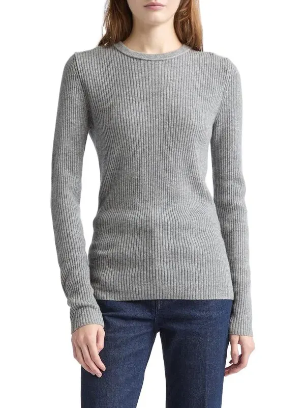 JAMIE HALLER The Rib Slim Cashmere Sweater - Graphite