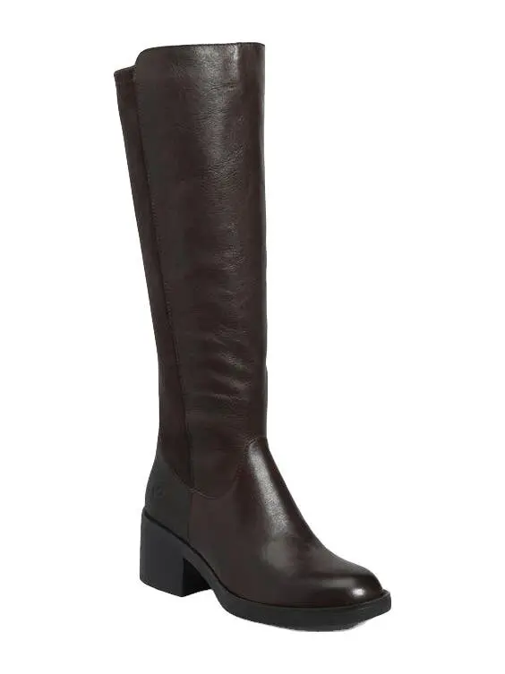 BØRN Violette Knee High Leather Boot - Chocolate Suede