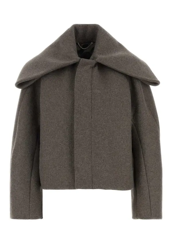 Victoria Beckham Dove Grey Wool Blend Jacket - Gray