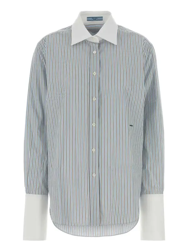 Prada Embroidered Poplin Shirt - Multicolor