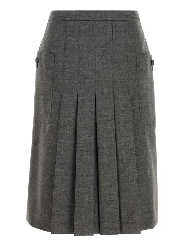 Prada Grey Wool Skirt - Gray