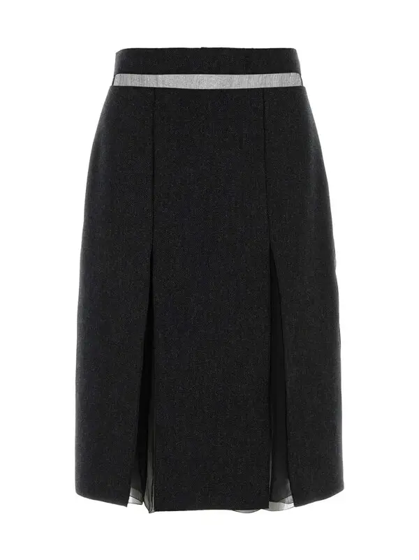 Prada Slate Wool Skirt - Black