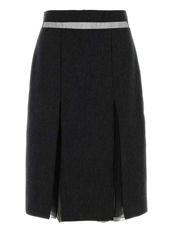 Prada Slate Wool Skirt - Black