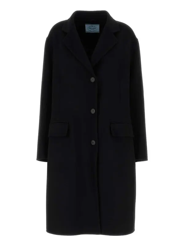 Prada Wool Blend Coat - Black
