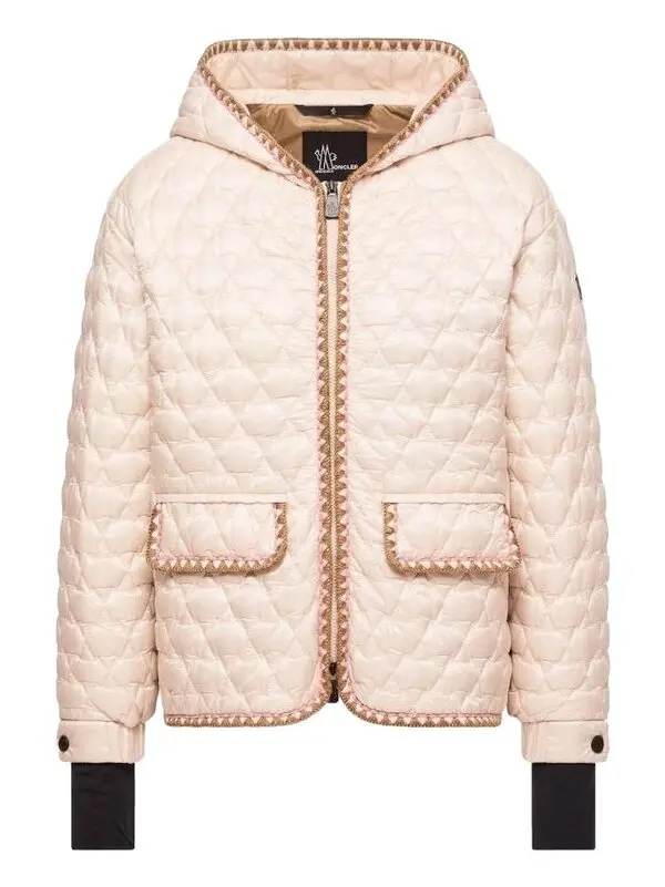 Moncler Valfassa Mountain Quilted Hooded Short Down Jacket - Light Pink