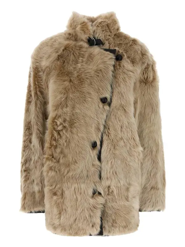 Isabel Marant Étoile Beige Rema Fur Coat - Brown
