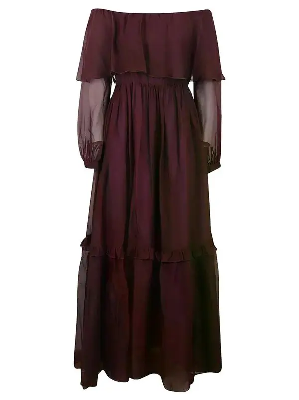 Raquel Diniz Off-shoulder Ruffled A-line Maxi Dress - Red