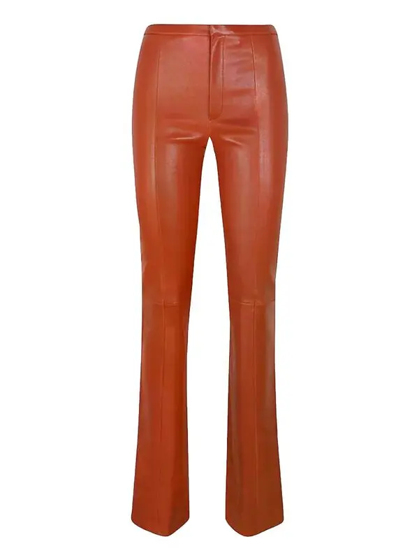 Stouls The Icham Leather Flared Trousers - Red