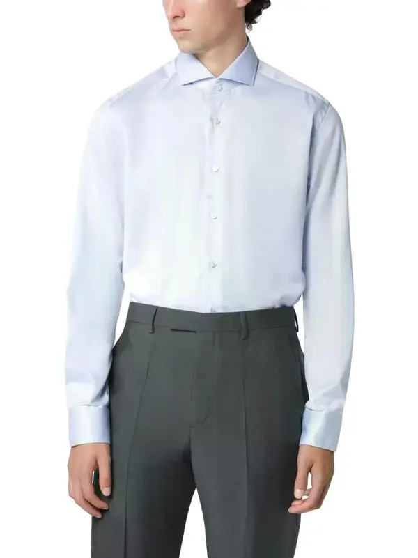 XACUS Long-sleeved Cotton Shirt - Blue