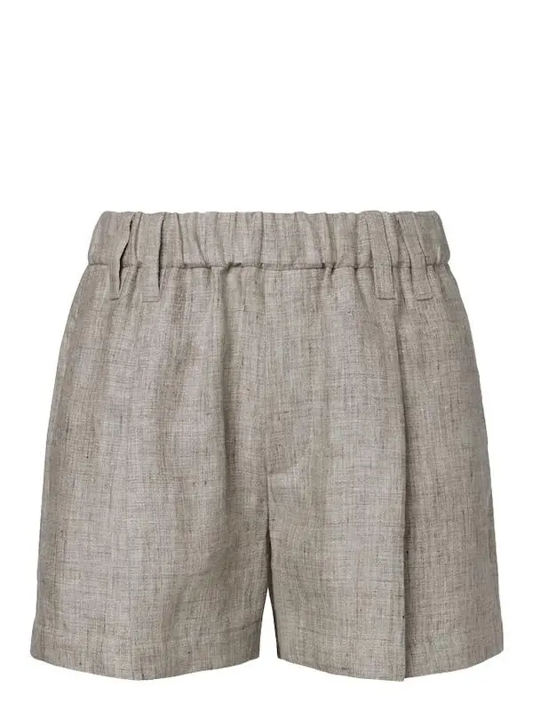 Brunello Cucinelli Monili Linen Shorts - Grey