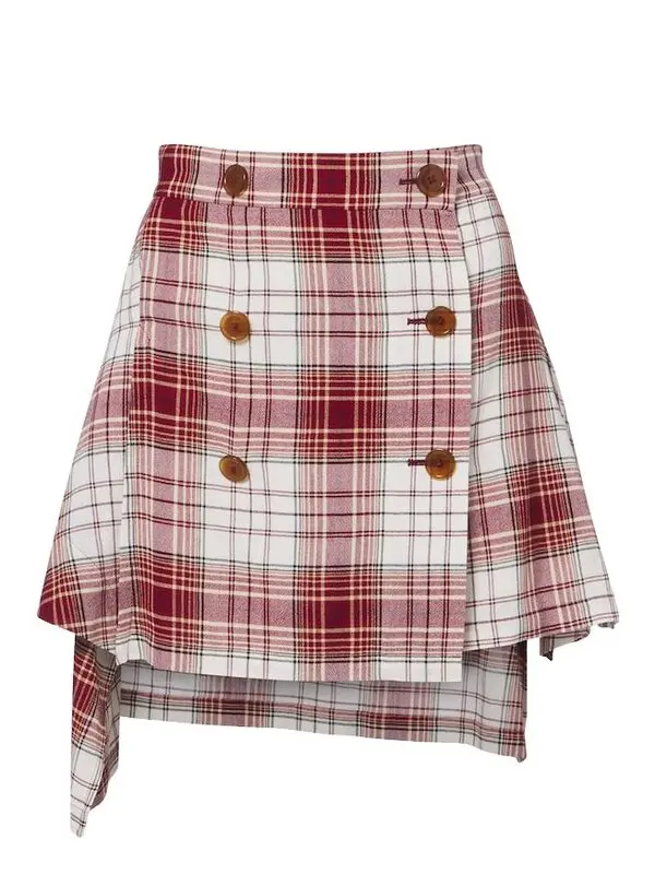 VIVIENNE WESTWOOD Marta Tartan Crêpe Miniskirt - Red