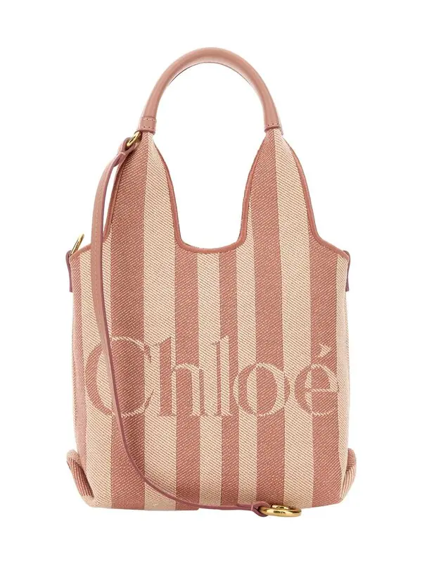 Chloé Embroidered Canvas Stripy Handbag - Multicolor